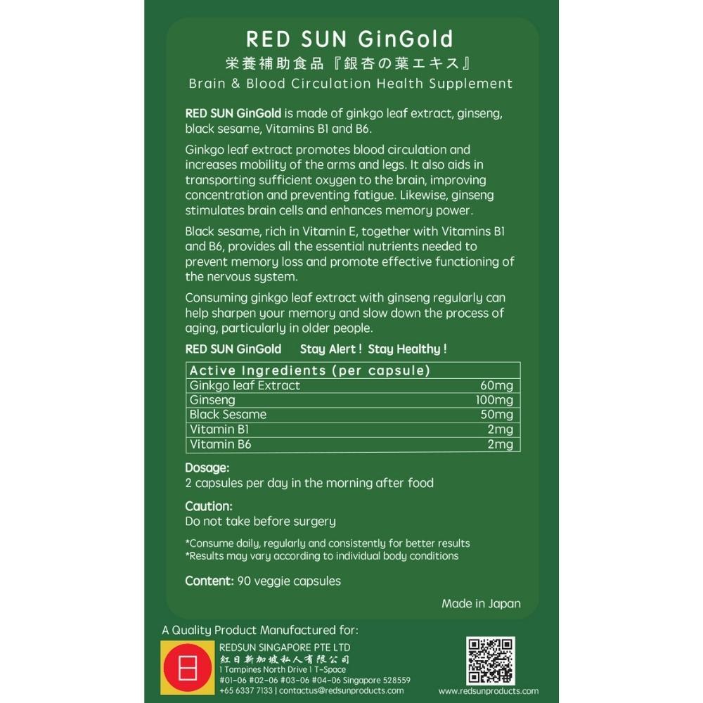 RED SUN GinGold - Unlock Brain's Potential. Stay Alert & Nimble!